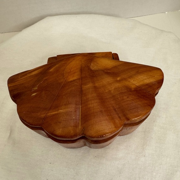 Accents | Handcrafted Wood Clam Shell Trinket Box 2o | Poshmark